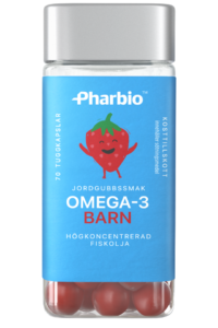 Omega-3 Barn - Kapslar med god jordgubbssmak | Pharbio